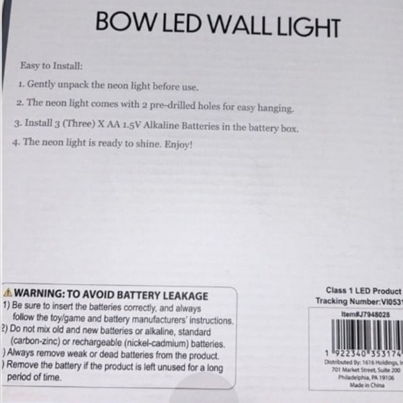 Room 2 Room | Wall Decor | Bow Led Wall Light Bow Decor Shaped Neon ...